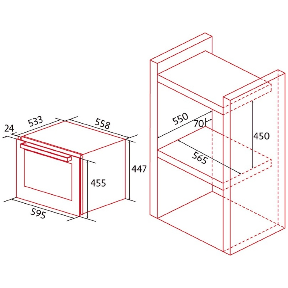 CAVA NODOR EMPOTRABLE 45 CM MOD: VC4800DB - Praga Electrodomesticos Premium